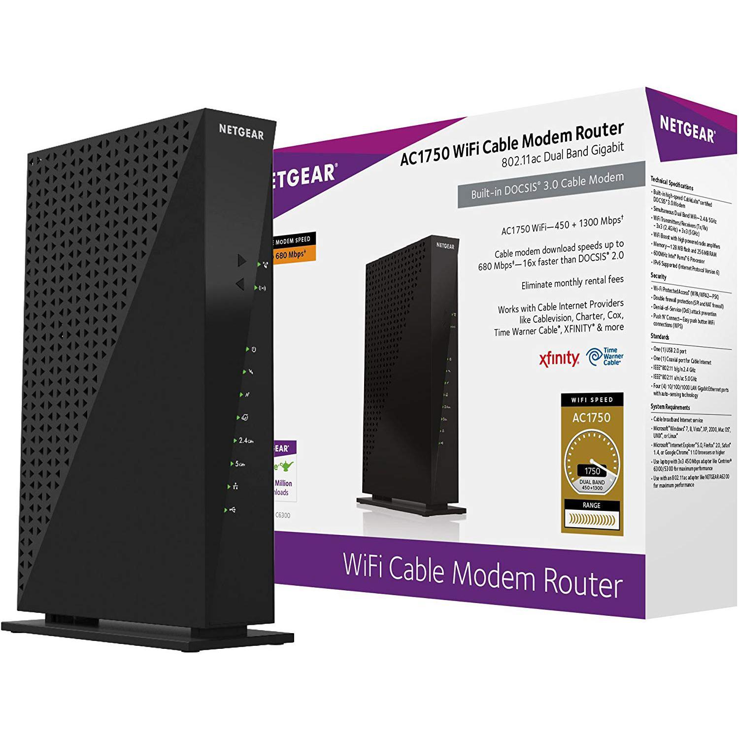 Refurbished Netgear Wi-Fi Wireless Modem-Router Combo AC 1750 with 2.40 ...