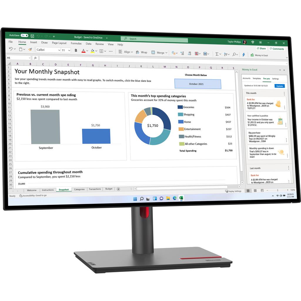 Lenovo 27-inch Monitor 2560 x 1440 LED (ThinkVision P27H-30) | Back Market